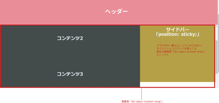 CSS｜ヘッダー固定やフッター固定も簡単！ パララックス風もできるposition: stickyとは？④[追従するサイドバーを実装] | 【自動化する会社】株式会社オートプロジェクト
